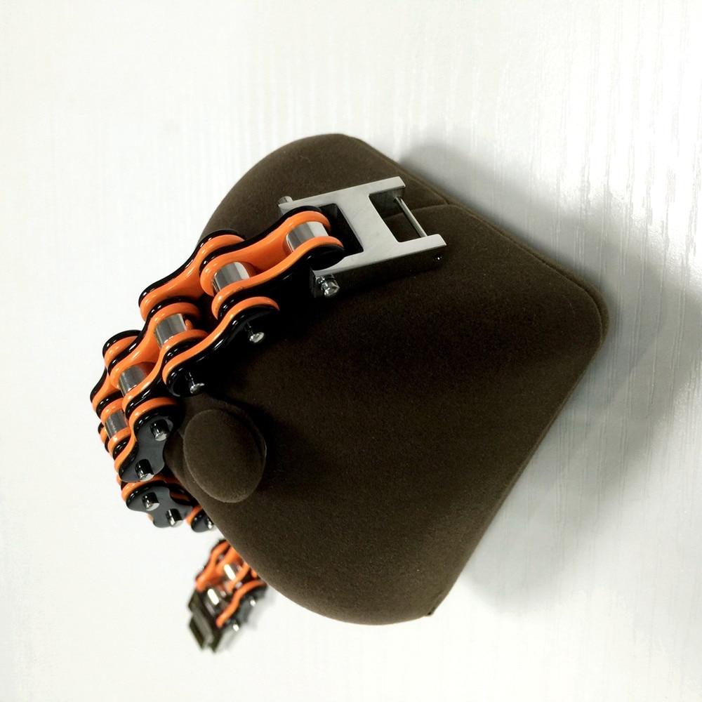 Men’s Metal Cast Combination Orange Chain Bracelet