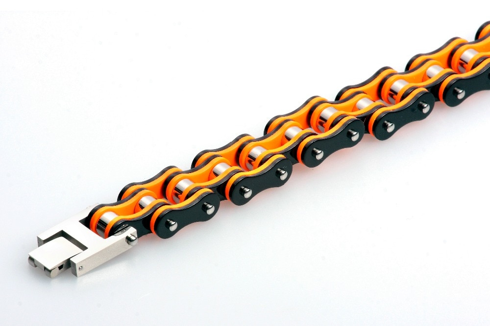 Men’s Metal Cast Combination Orange Chain Bracelet