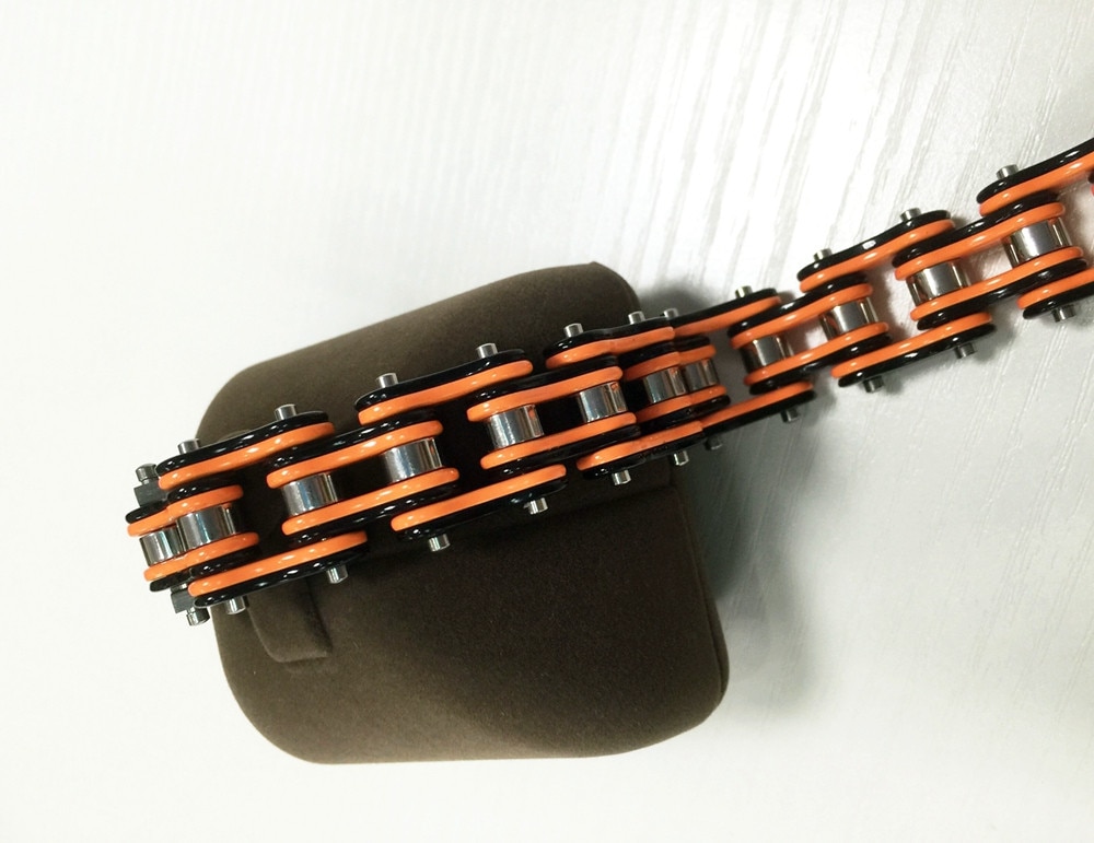 Men’s Metal Cast Combination Orange Chain Bracelet
