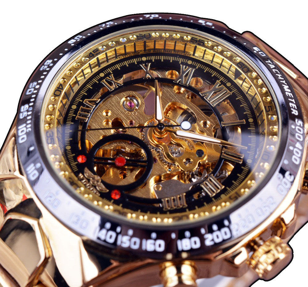 Men’s Stainless Steel Skeleton Watch